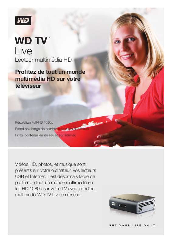 Notice WESTERN DIGITAL WD TV LIVE - passerelle multimédia Trouver une solution à un problème ...